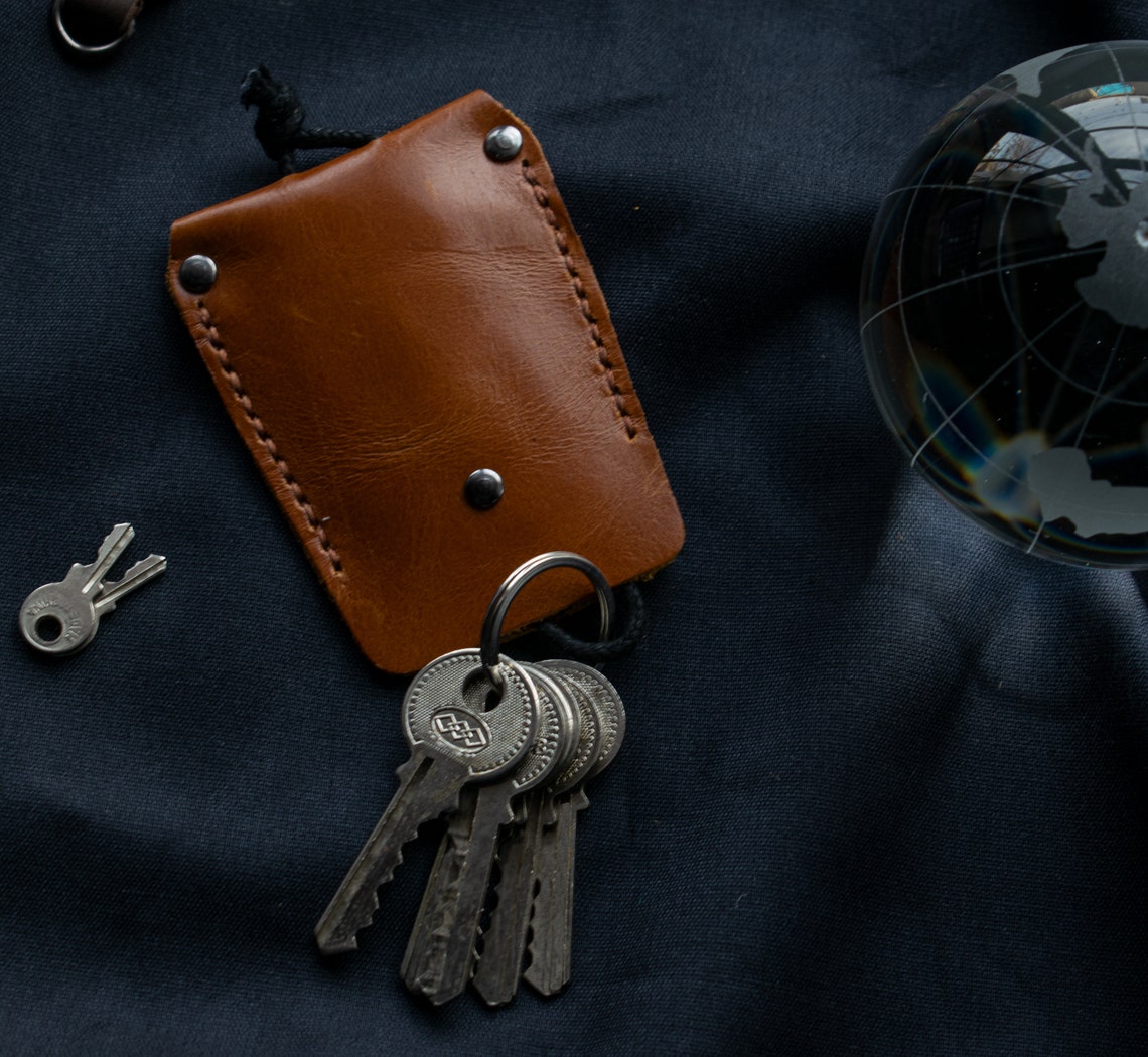 Personalised Leather Keychain Leather Keyholder Wallet - Etsy