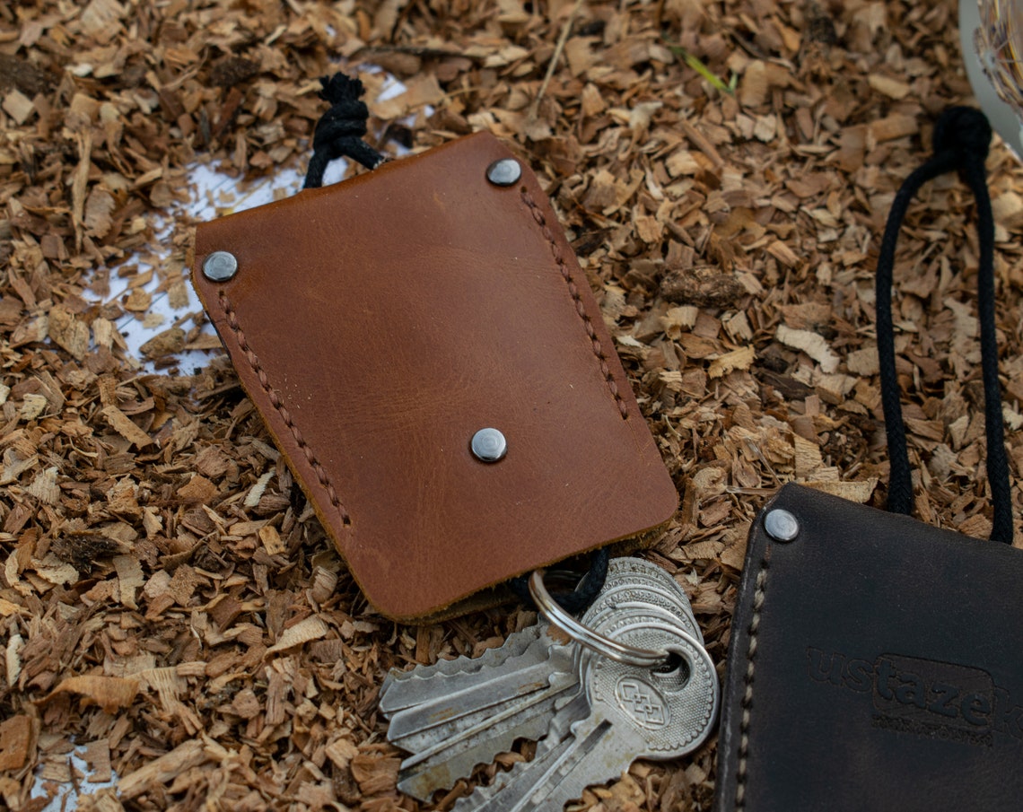 Personalised Leather Keychain Leather Keyholder Wallet - Etsy