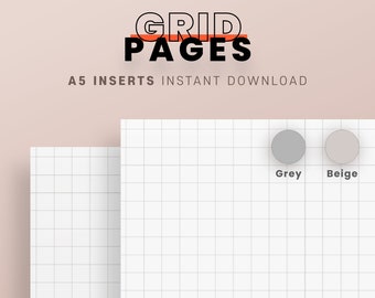 Paper & Party Supplies GRAPH paper Beige Study Note Template A5 GRID ...