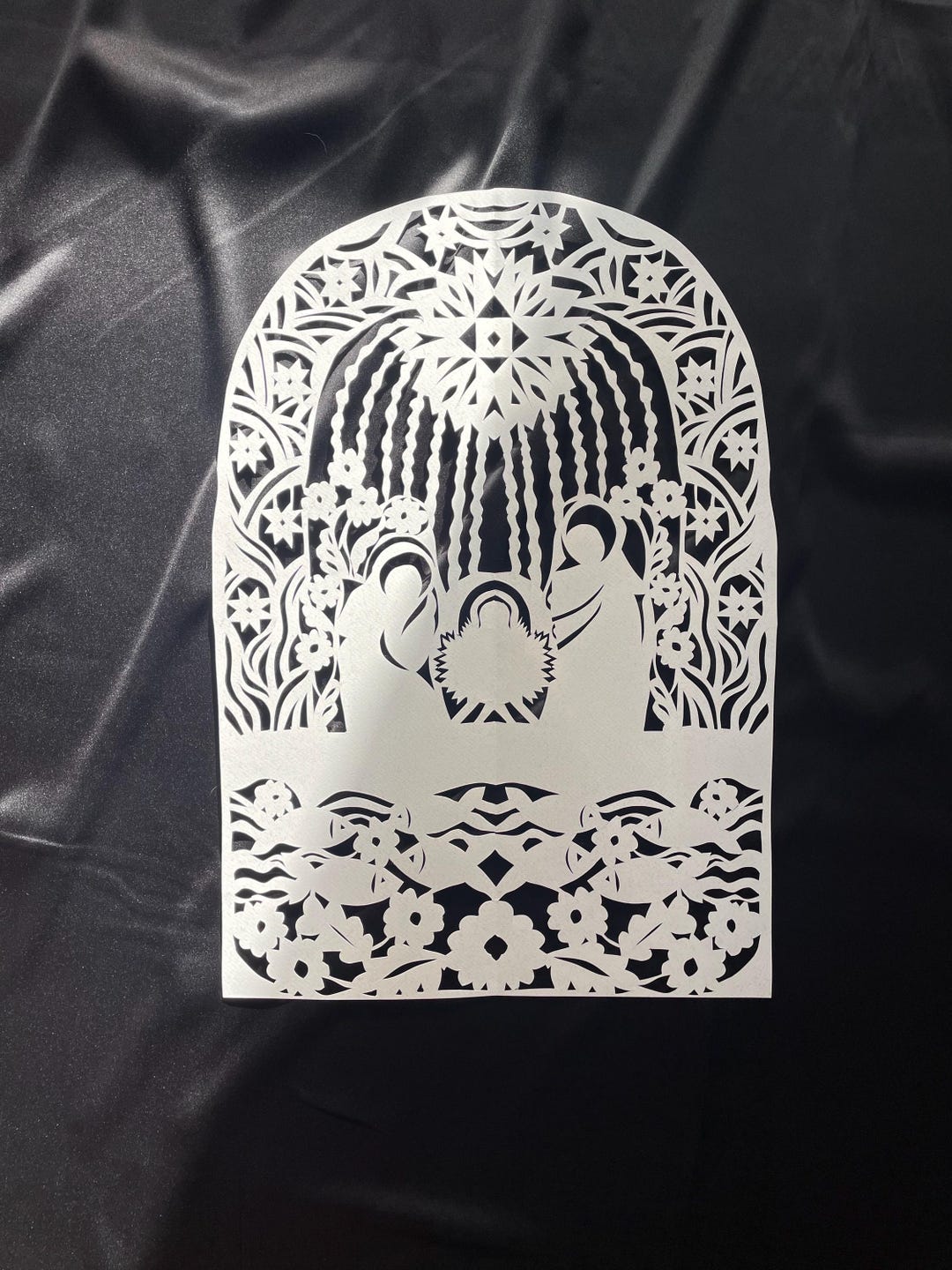 Christmas Papercut Nativity Scene Folk Art Decor Wall and Window Decor ...