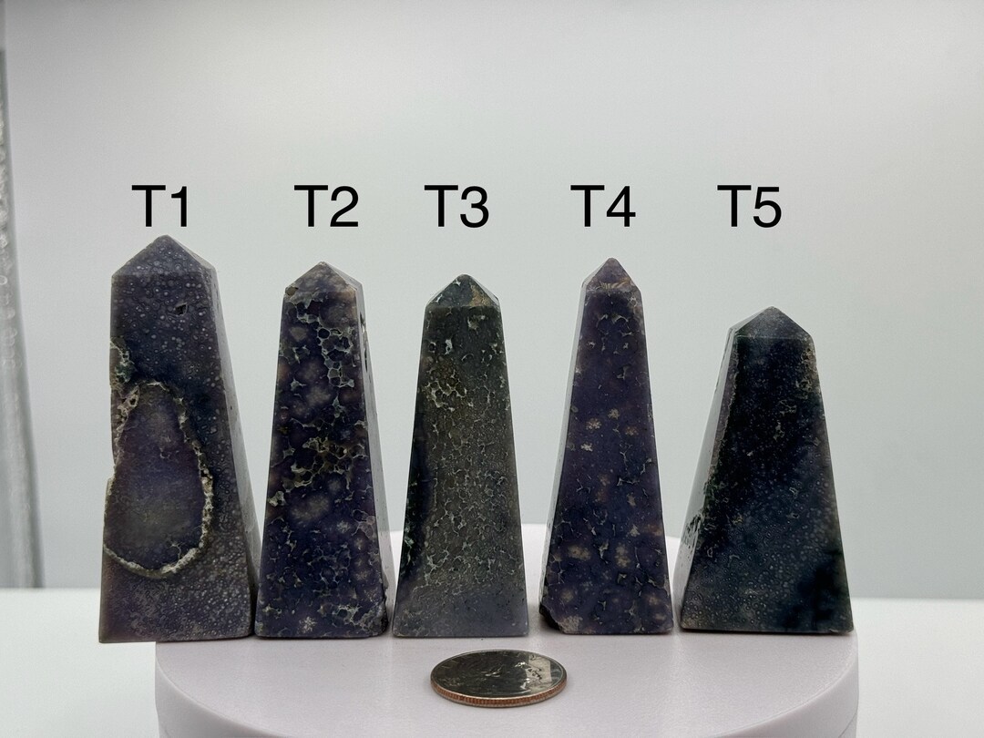 Grape Agate Towers - Polished Botryoidal Purple Chalcedony With Video ...