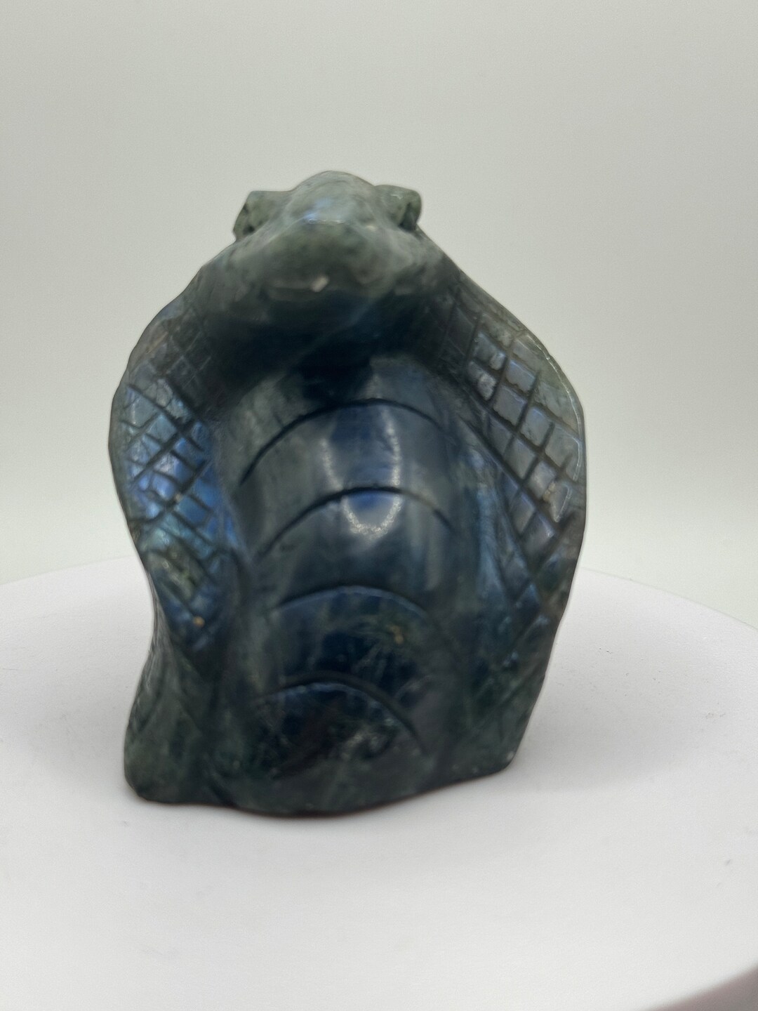Carved Labradorite King Cobra Snake Head Woth Flashy Colors! WATCH ...