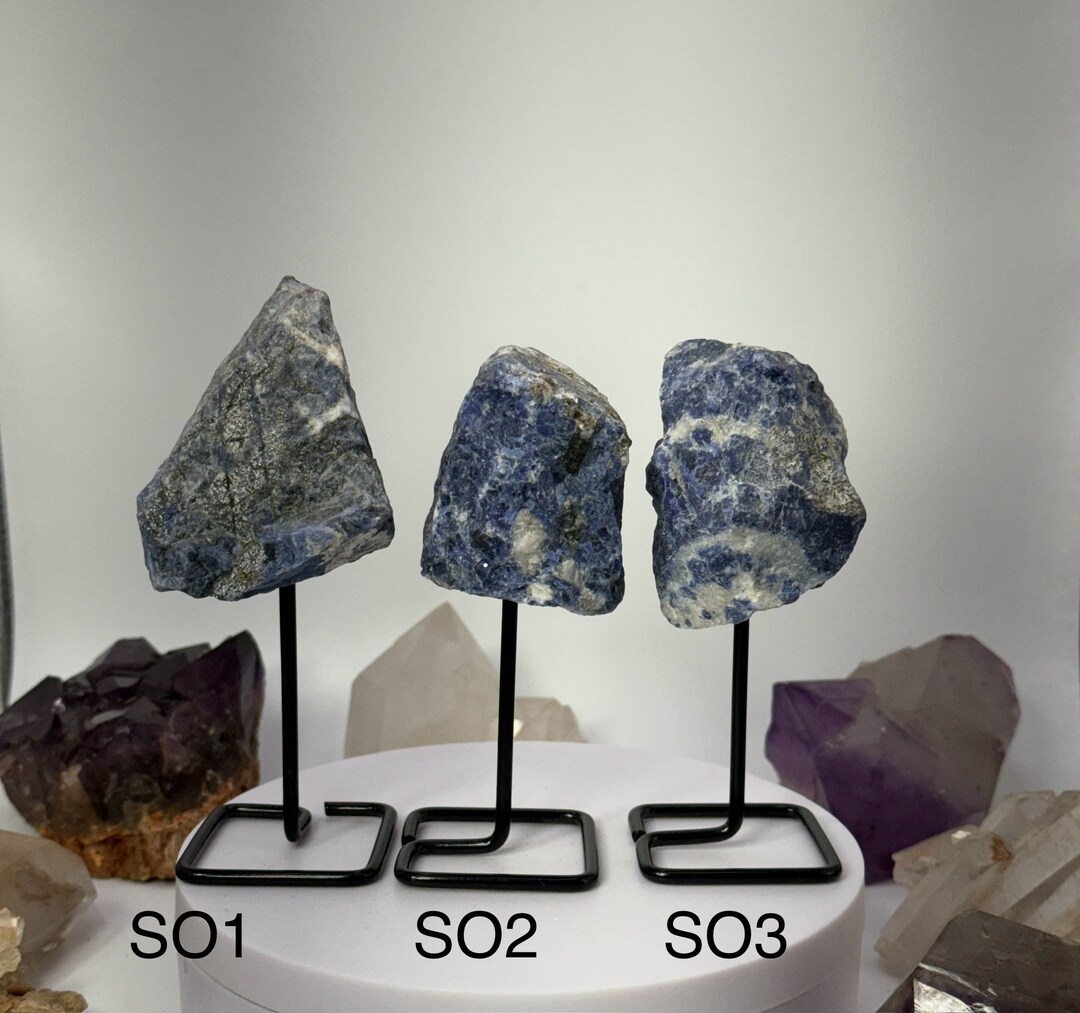 Raw Sodalite With Metal Stand (beautiful Specimens) - Etsy