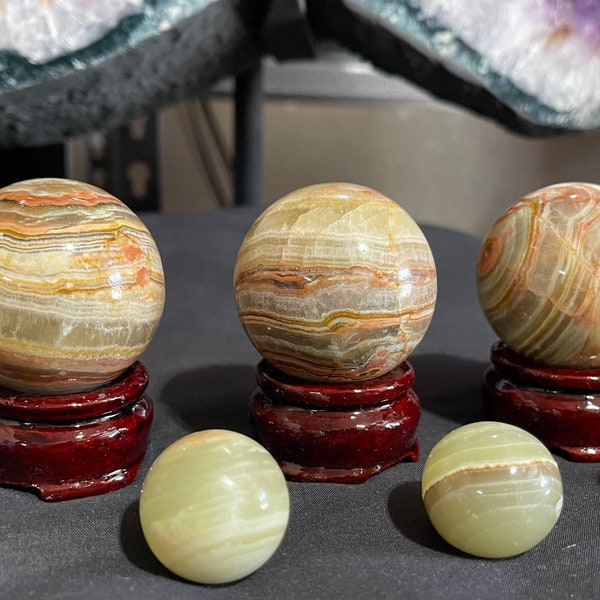 Green Banded Onyx Sphere - Etsy
