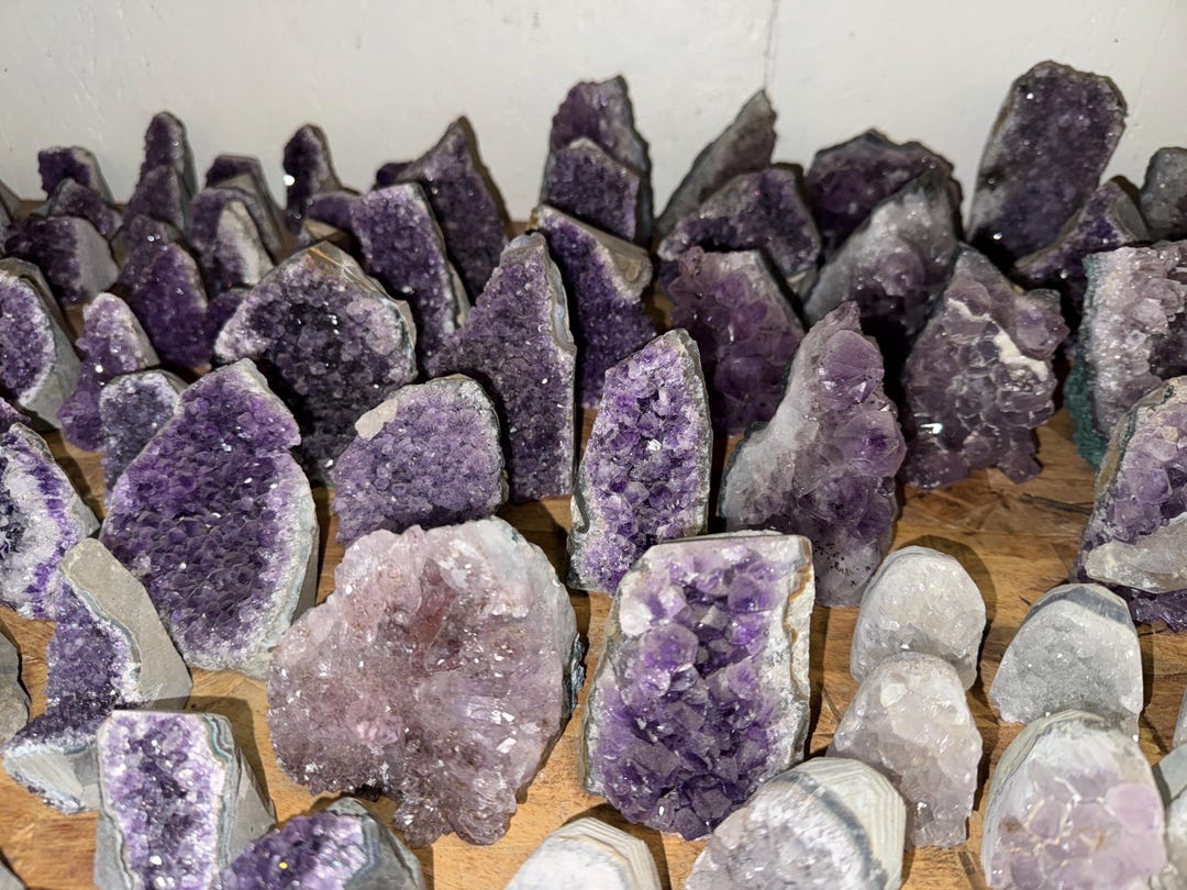 Natural Uruguay Amethyst Crystal Cluster Towers Cut Base Purple Raw ...