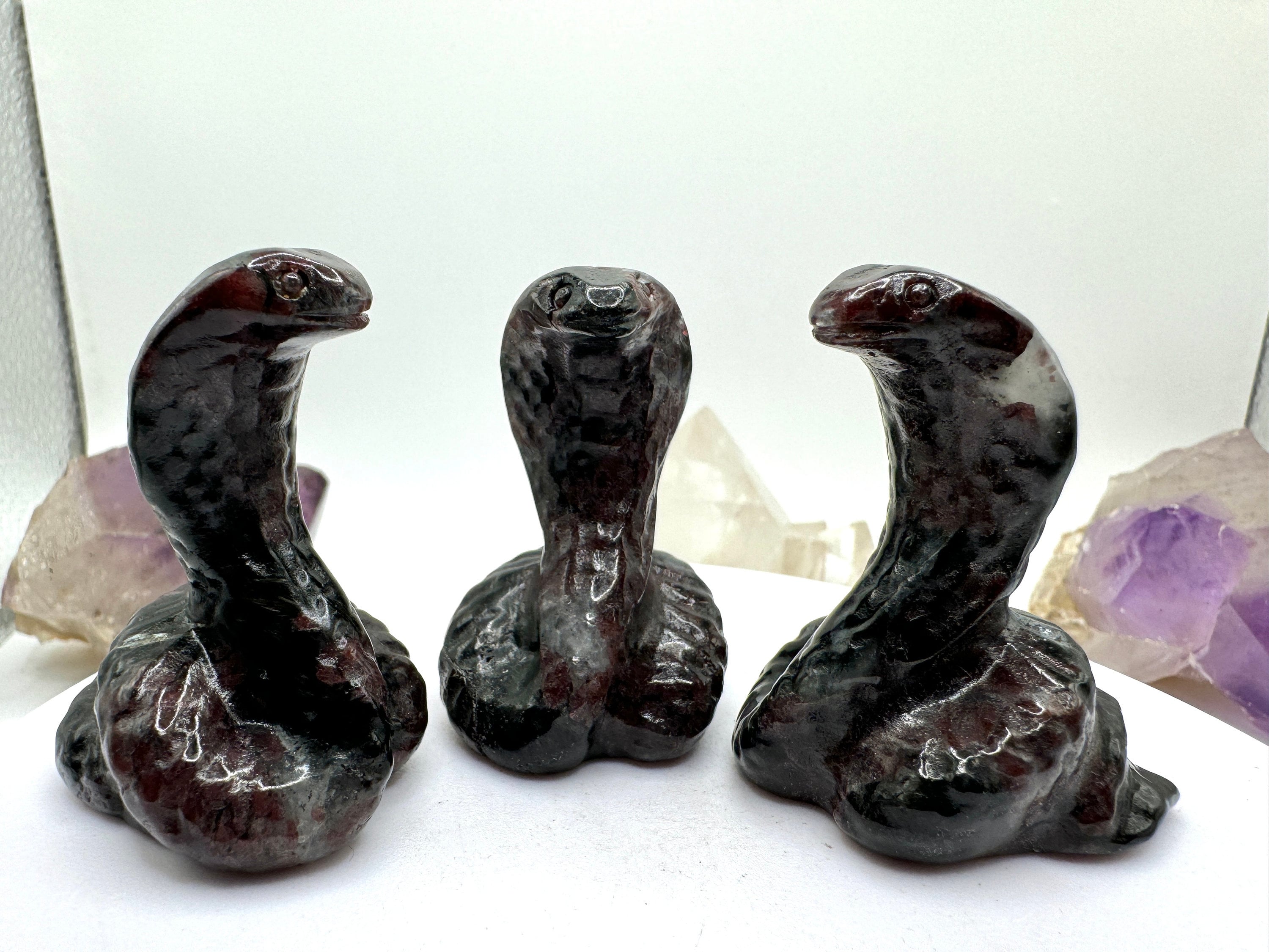 Carved King Cobra Snakes Handmade Beautiful Colors! (sodalite, Opalite ...