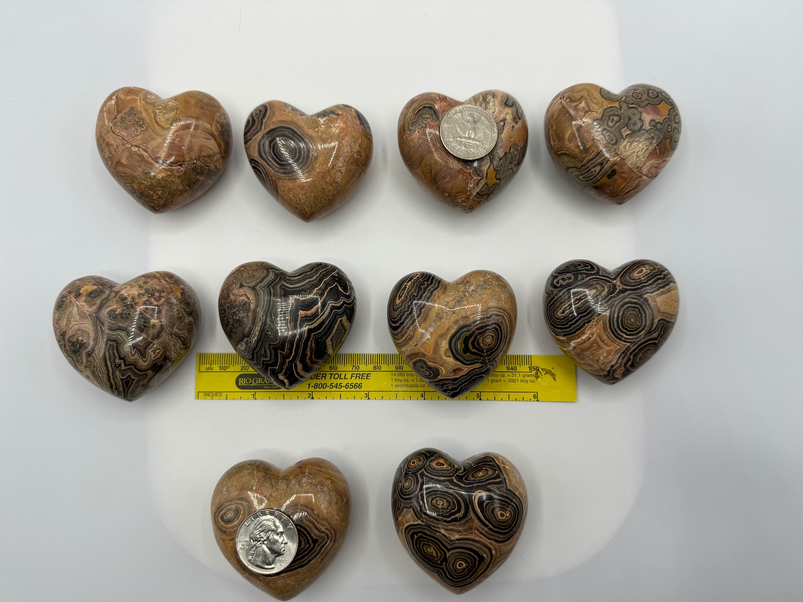 Utah Flowering Tube Onyx Heart Carvings **only One in the World With ...