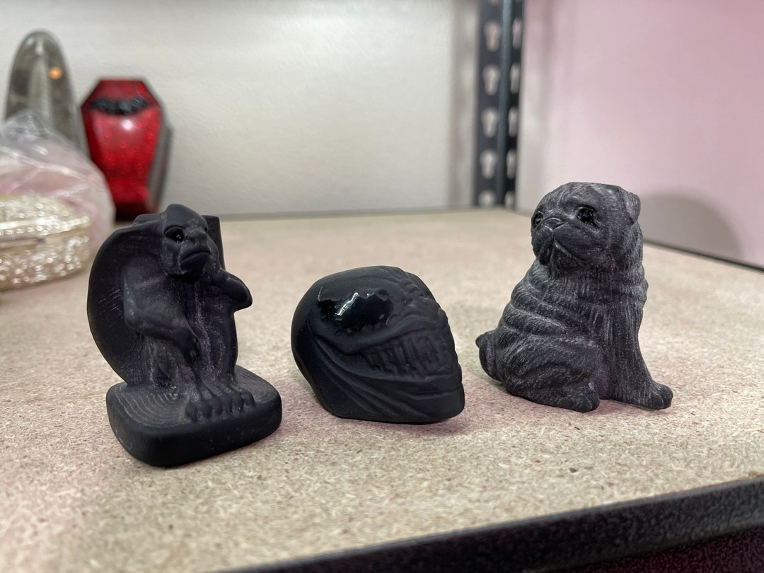 Carved Obsidian Figures many Types - Etsy