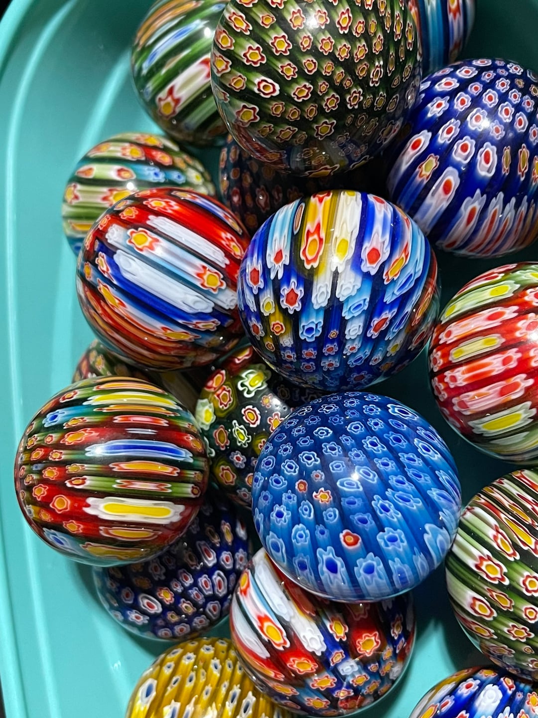 Beautiful Glass Spheres and Hearts With Flower Patterns - Etsy