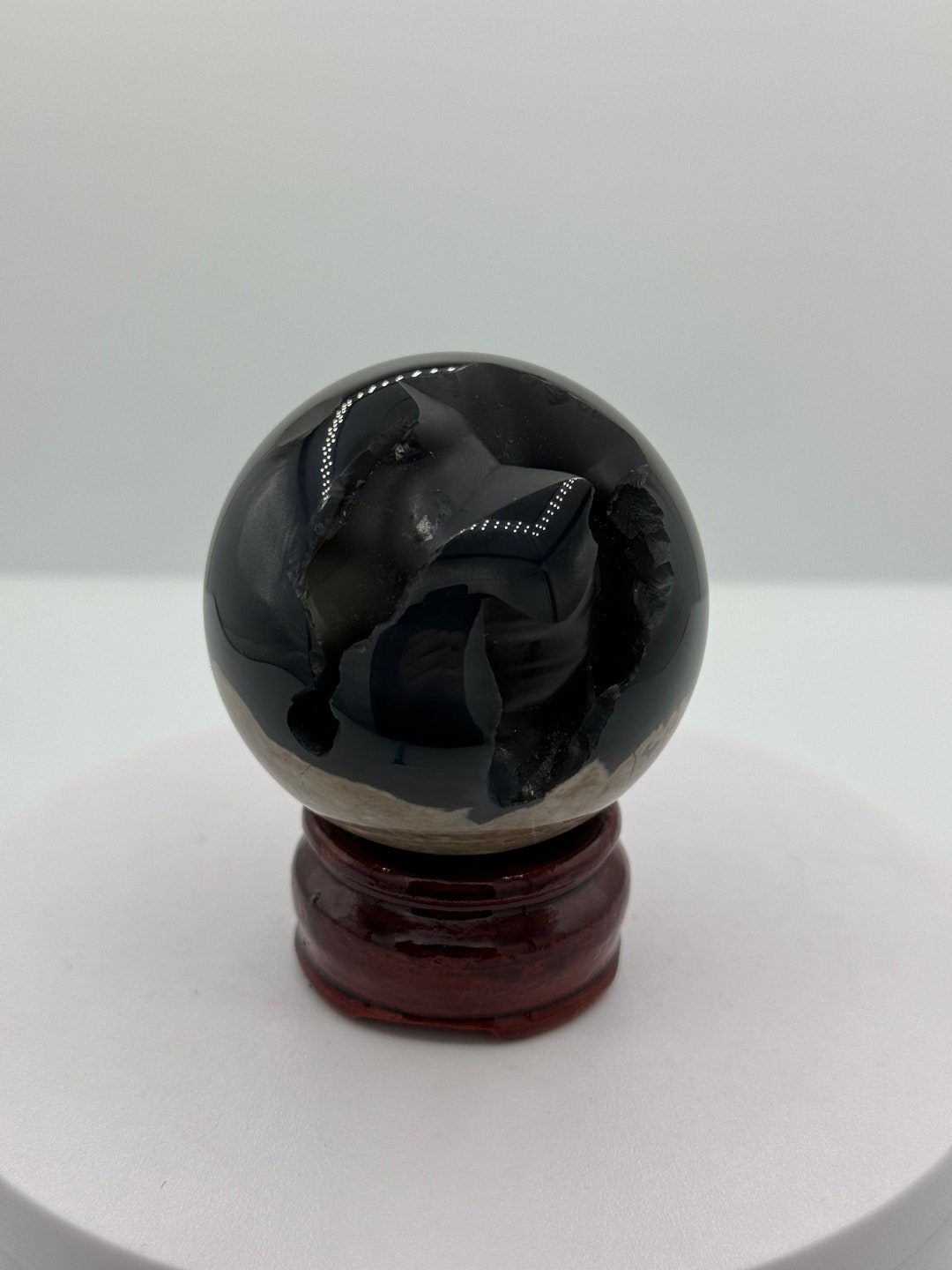 Volcano Agate Sphere!! Glows Under UV! Beautiful Patterns and Colors ...