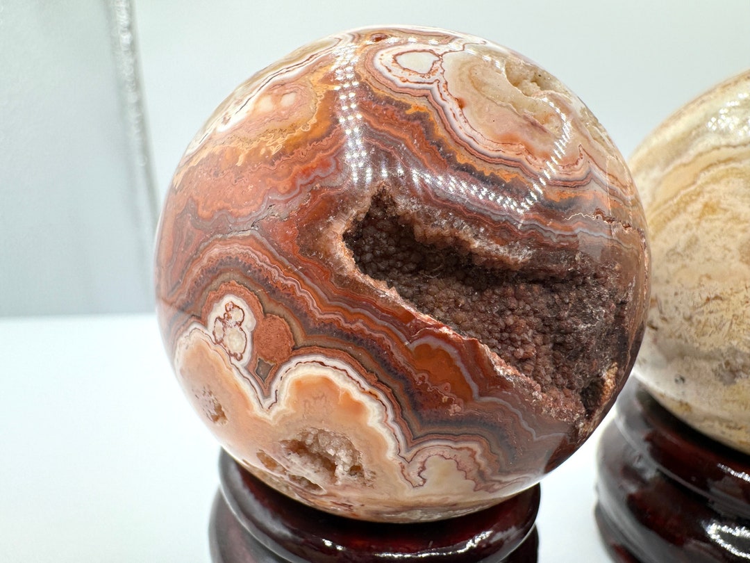5x Beautiful Banded Lace Agate Spheres With Unique Patterns and Colors ...