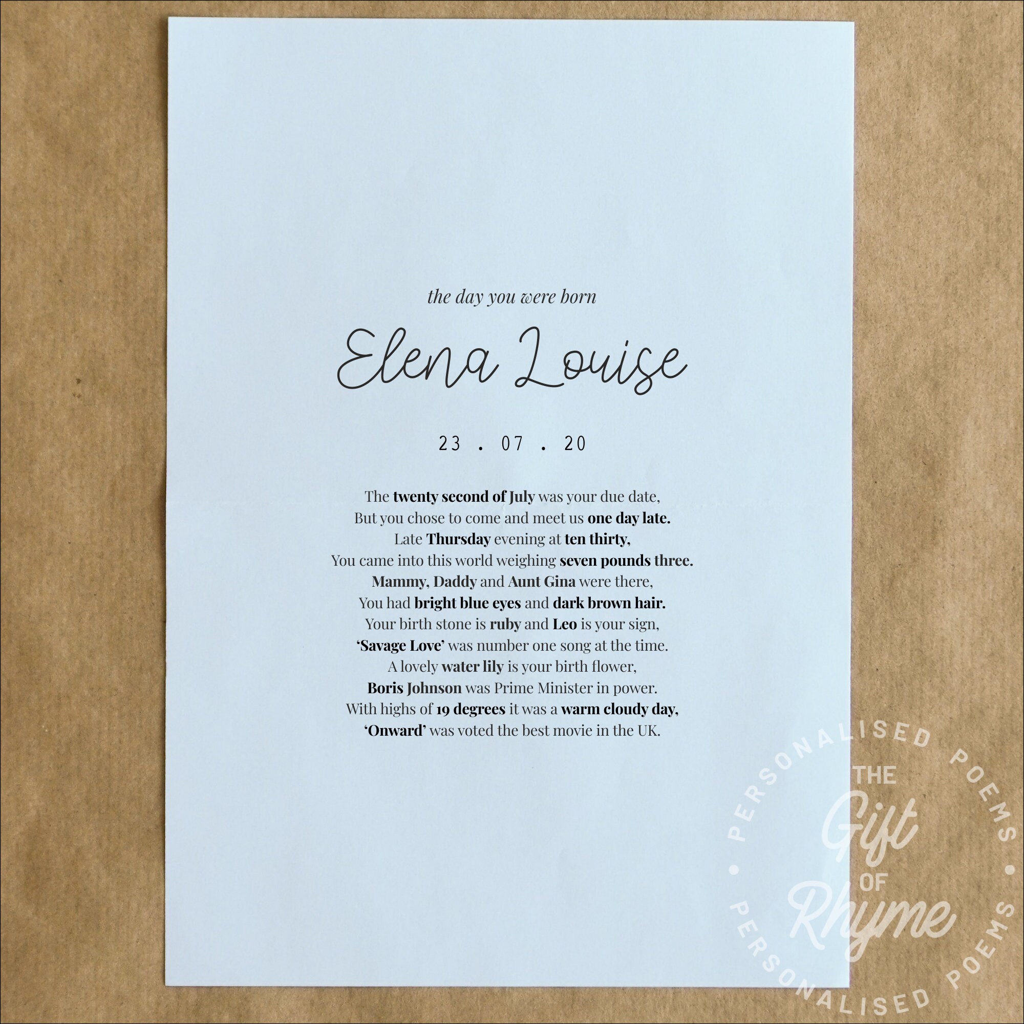The Day You Were Born Personalised Poem Newborn Gift For Etsy The Day You Were Born Personalised Poem Newborn Gift For Etsy