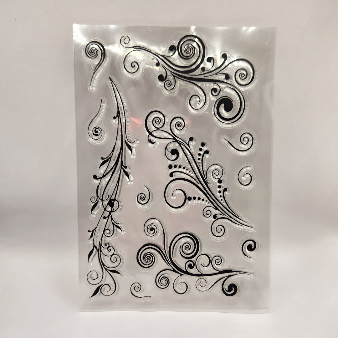 Curly Que Scroll Border Stamp Pack - Etsy