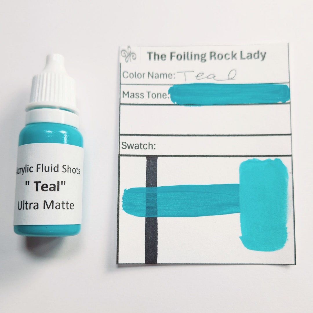 Teal Acrylic Fluid Shot, Custom Hand Blended Concentrated Pigment Paint ...