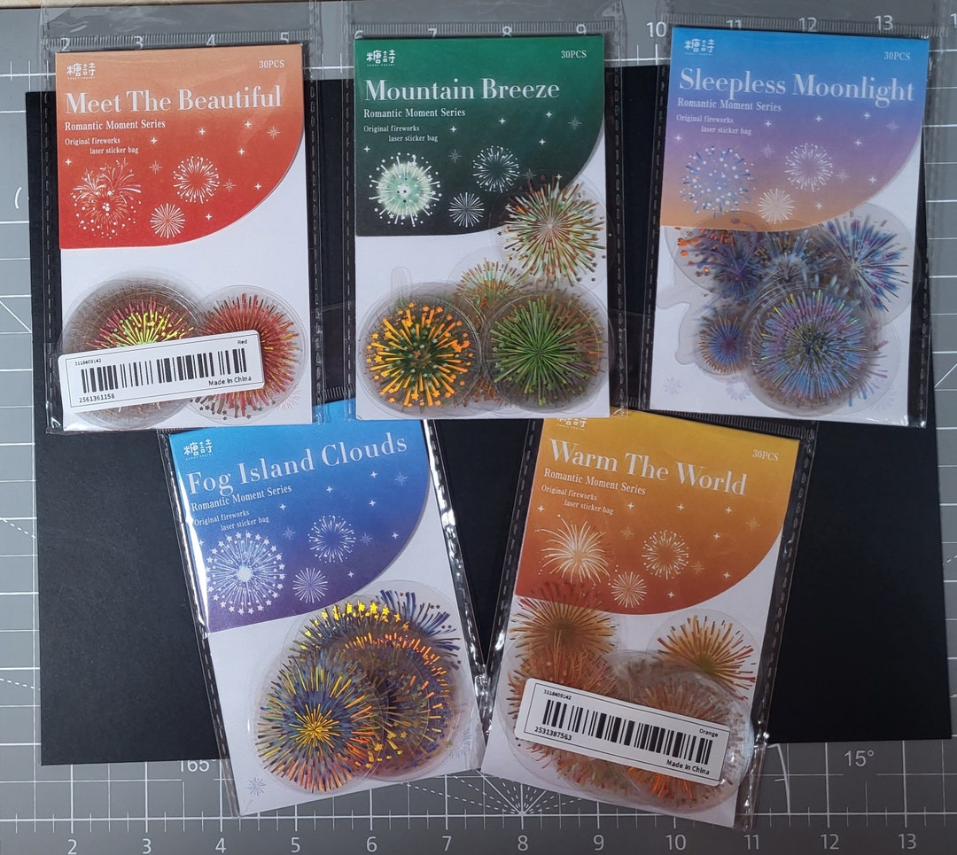 Holographic Fireworks Decal Sticker Packs - Etsy