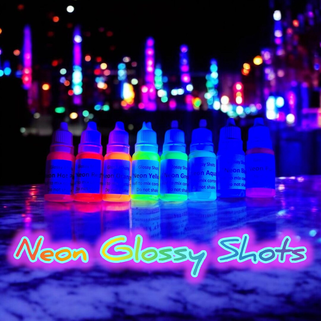 Neon Glossy Shots Faux Stained Glass Paint System 8 Colors Permanent ...