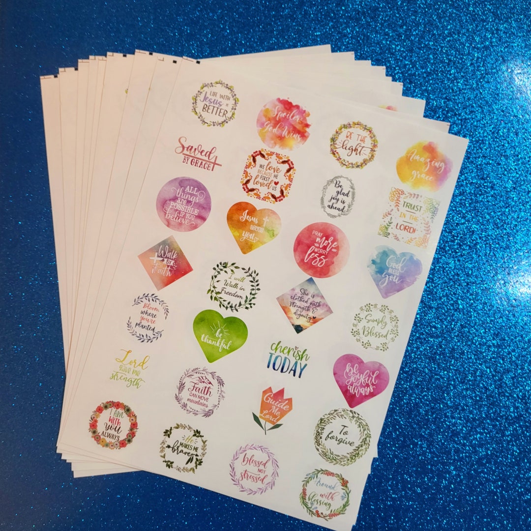 Colorful Religious Christian Sticker Sheet - Etsy