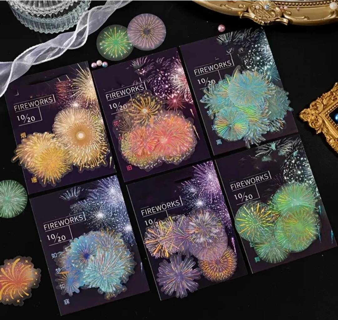 Holographic Fireworks Decal Sticker Packs - Etsy
