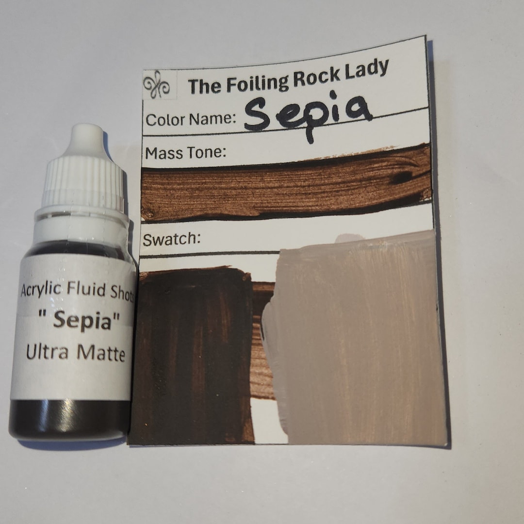 Sepia Acrylic Fluid Shot, Custom Hand Blended Concentrated Pigment ...
