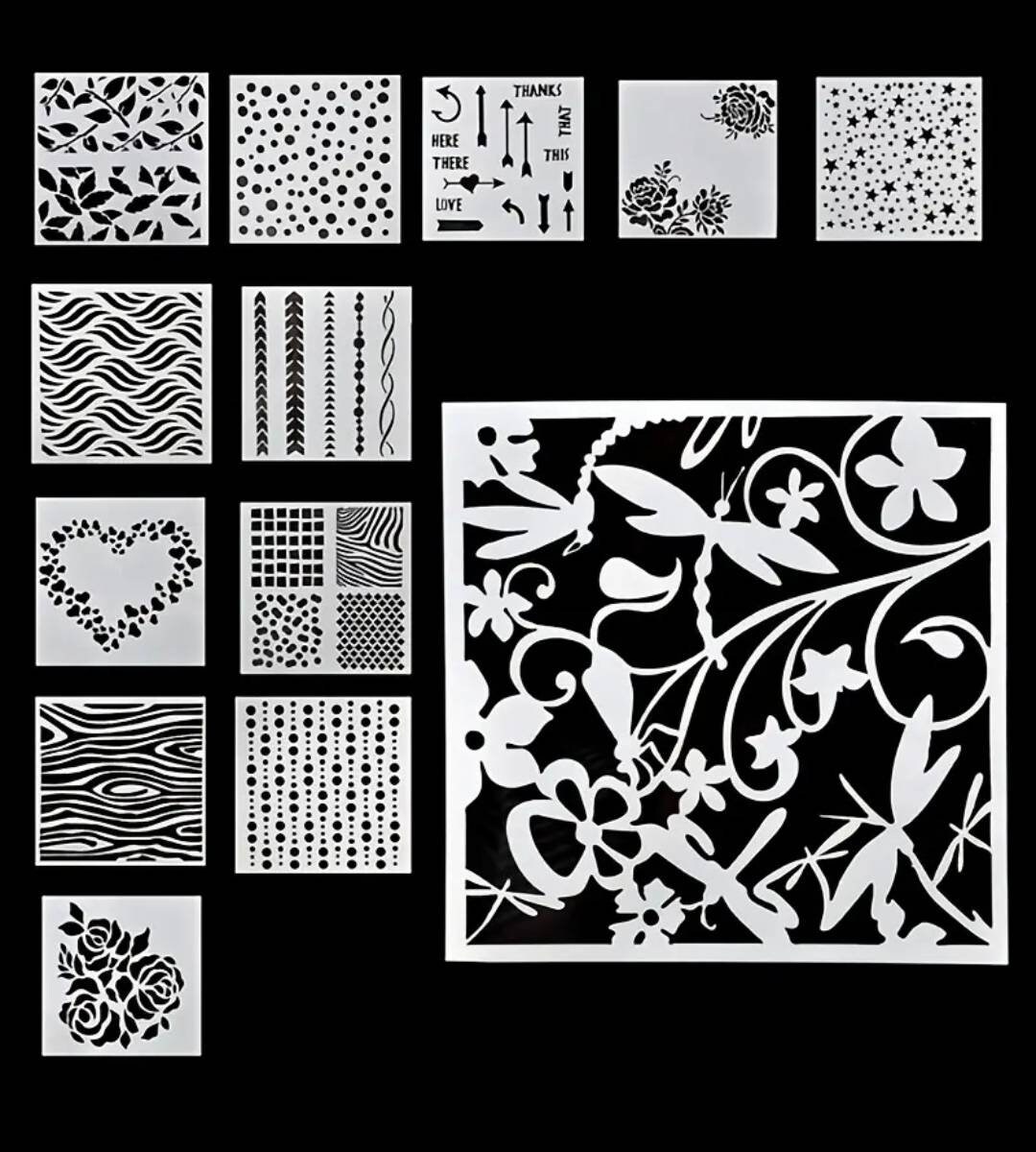 13 Pc Stencil Set - Etsy