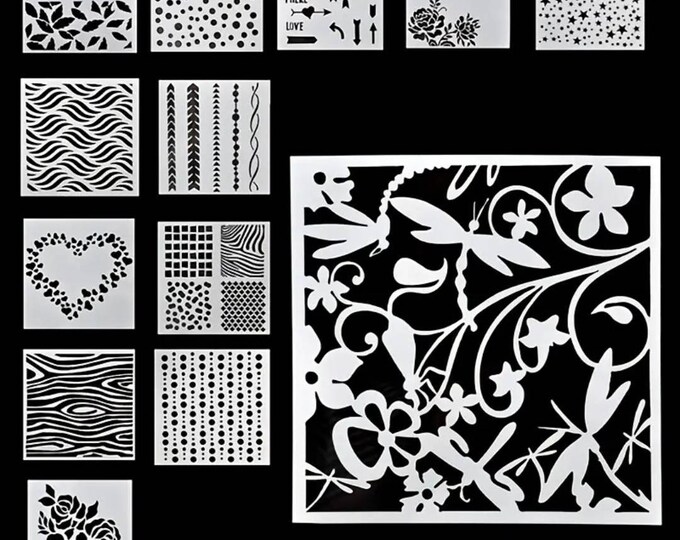 13 Pc Stencil Set - Etsy