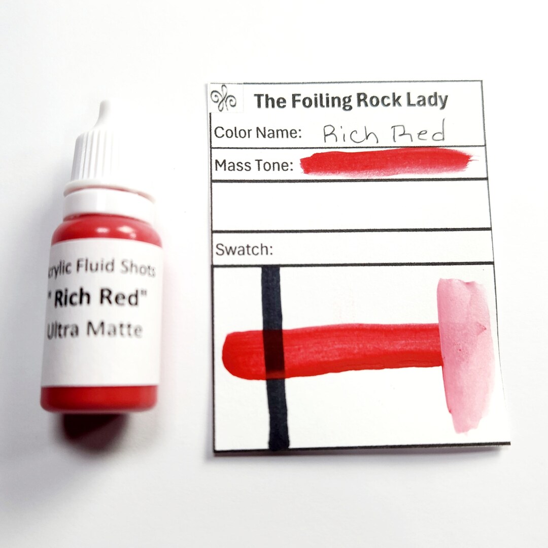 Rich Red Acrylic Fluid Shot, Custom Hand Blended Concentrated Pigment ...