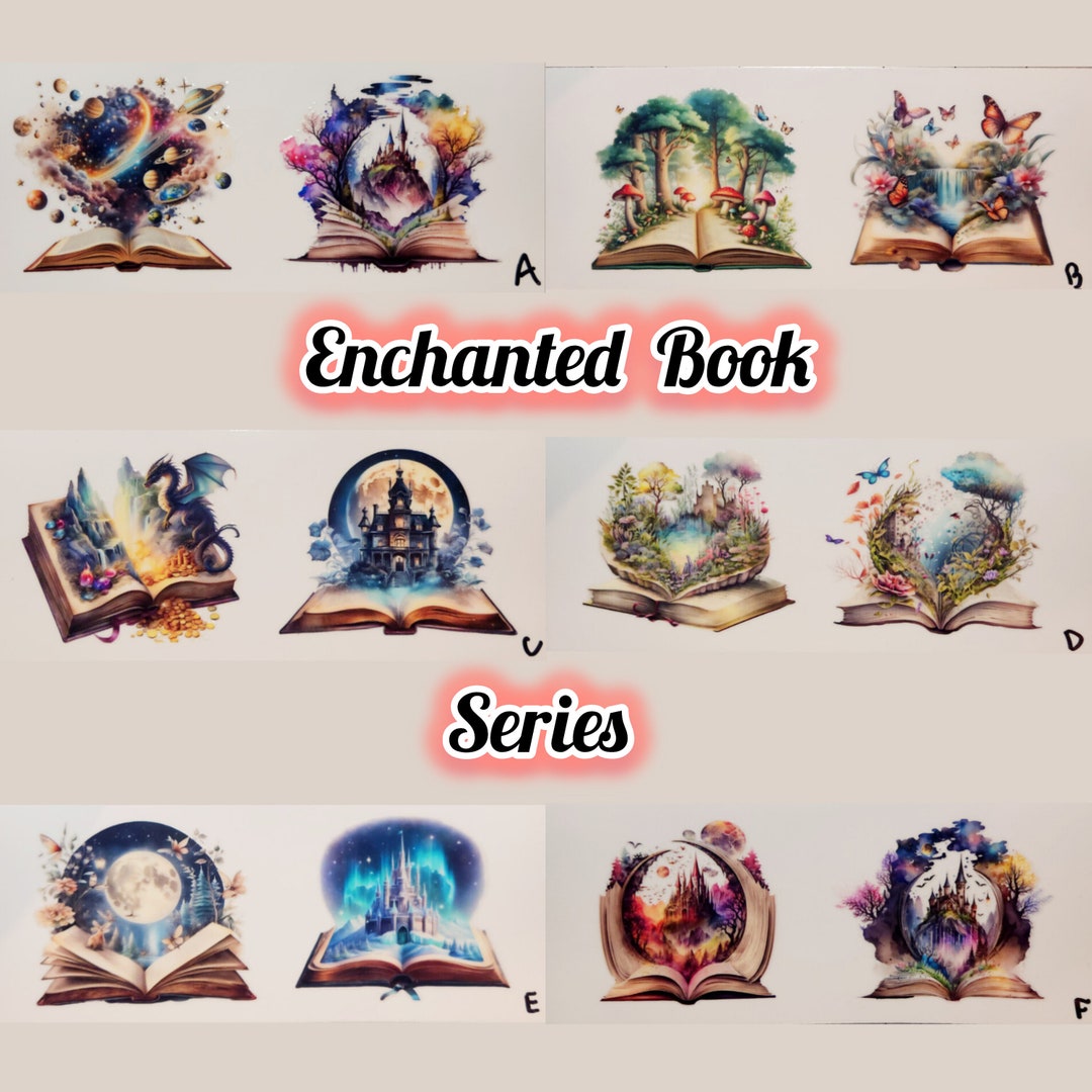Enchanted Book Series DTF Vinyl Transfers for Art, Cups, Rocks, Books ...