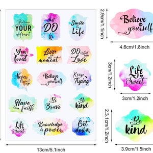 Positive Inspirational Quote Sticker Sheet - Etsy
