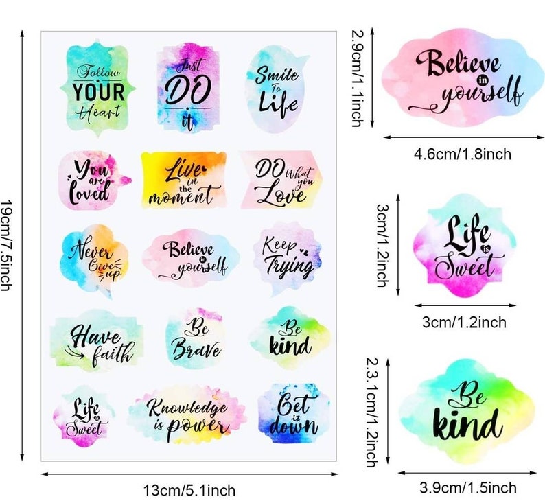 Positive Inspirational Quote Sticker Sheet - Etsy
