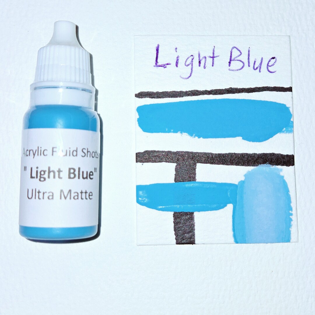 Light Blue Ultra Matte Acrylic Fluid Shot, Custom Hand Blended ...