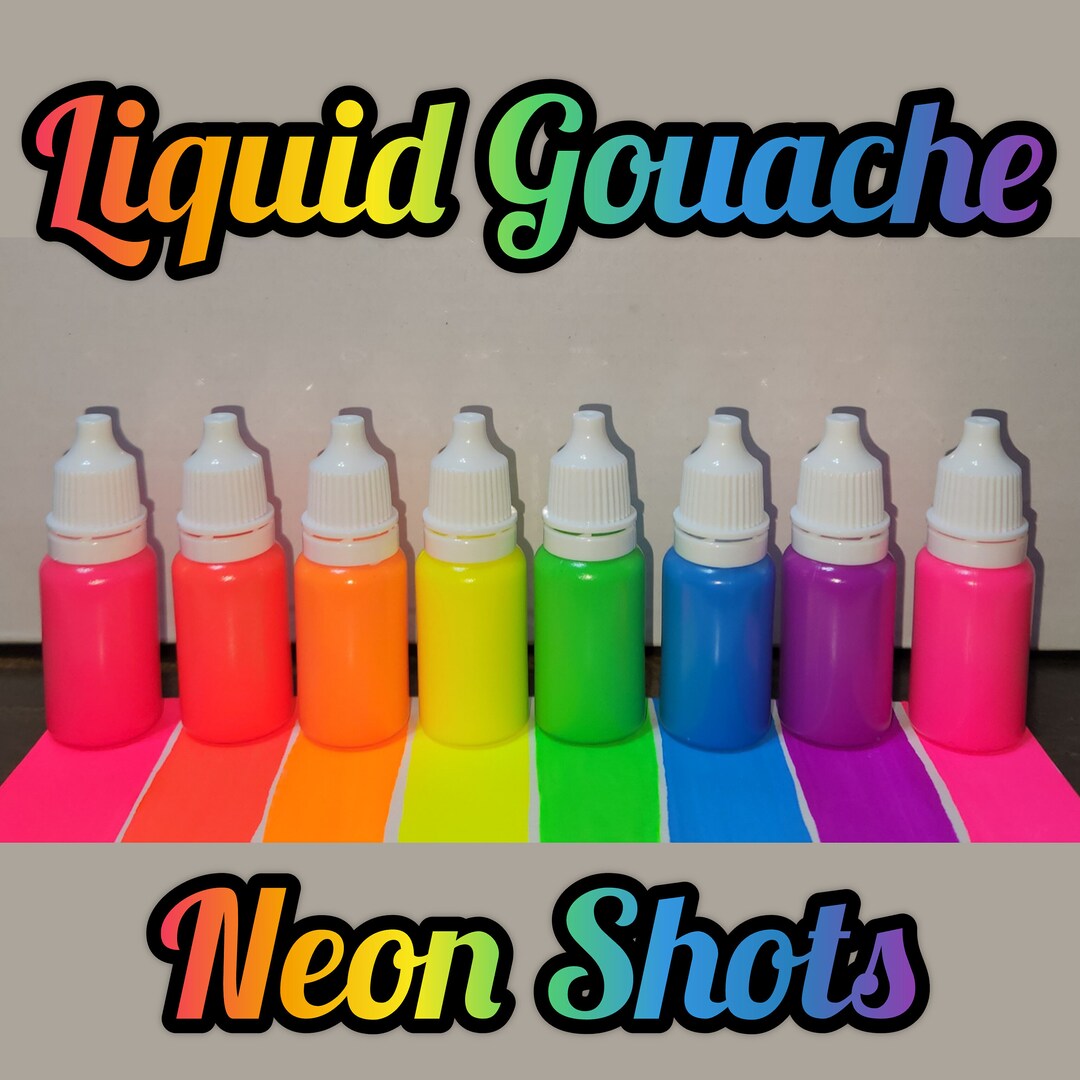 Liquid GOUACHE NEON SHOTS Liquid Watercolor 8 Colors - Etsy