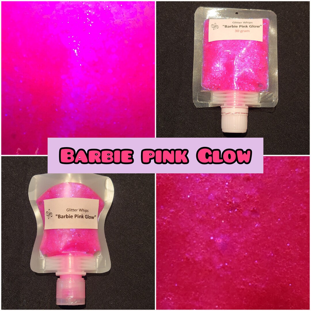 Barbie Pink Glow Giltter Whip UV Glow Paint - Etsy