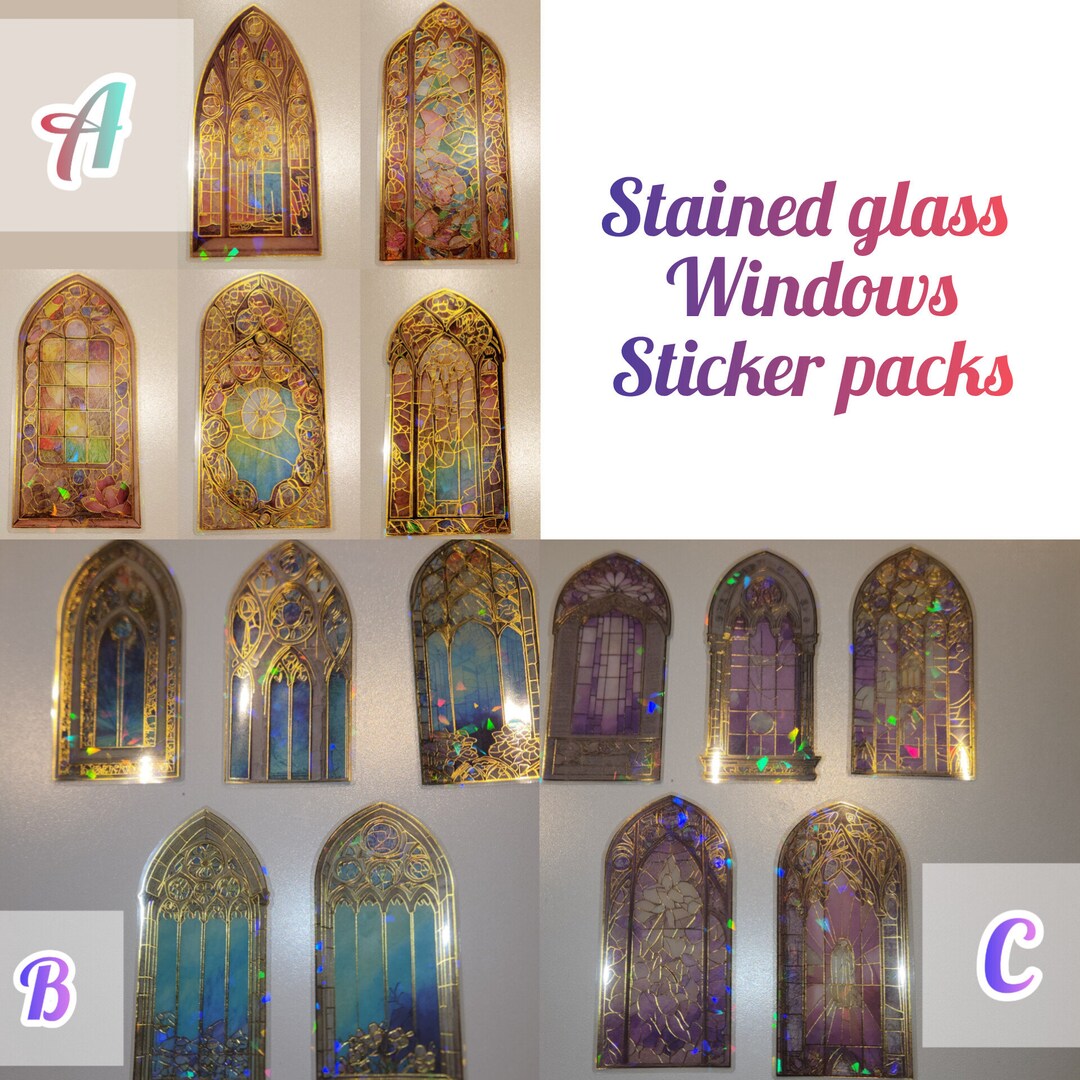Stained Glass Windows Series Holographic Vinyl Sticker Decals Various ...
