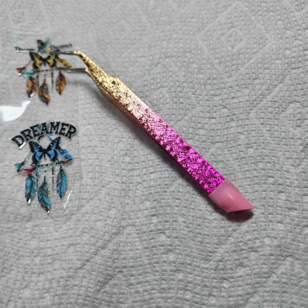 Tweezers: Pink and Gold Precision Needle Point Curved Tweezers With ...