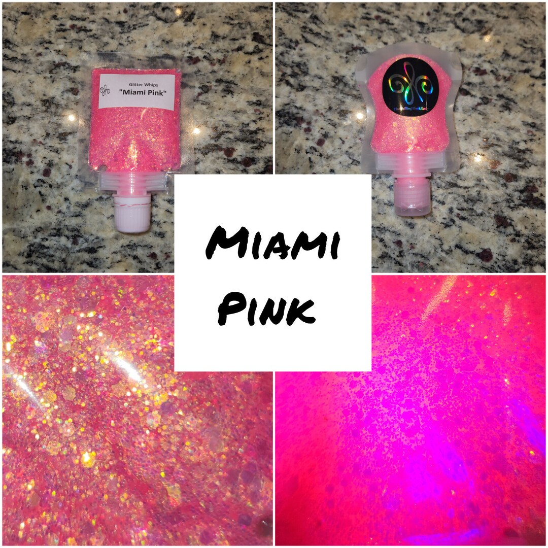 Miami Pink Glow Giltter Whip UV Glow Paint - Etsy