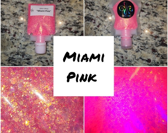 Miami Pink Glow Giltter Whip UV Glow Paint - Etsy