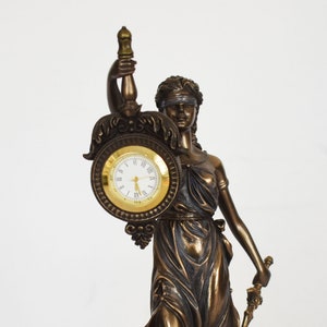 Themis Justitia With Clock - Greek Roman Goddess of Divine Law and ...