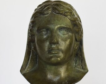 Demeter Bronze Bust Goddess of Agriculture Sculpture Green - Etsy