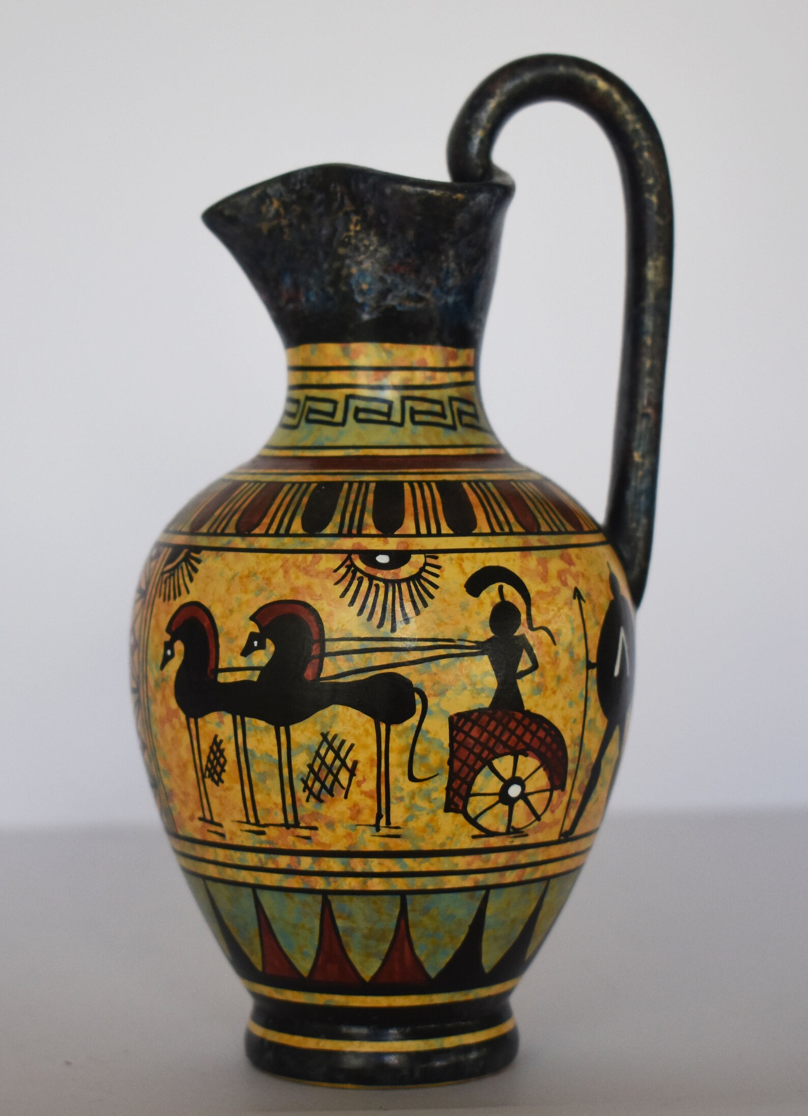 Ancient Greek Vase - Warriors and Chariot - Miniature Ceramic Piece ...