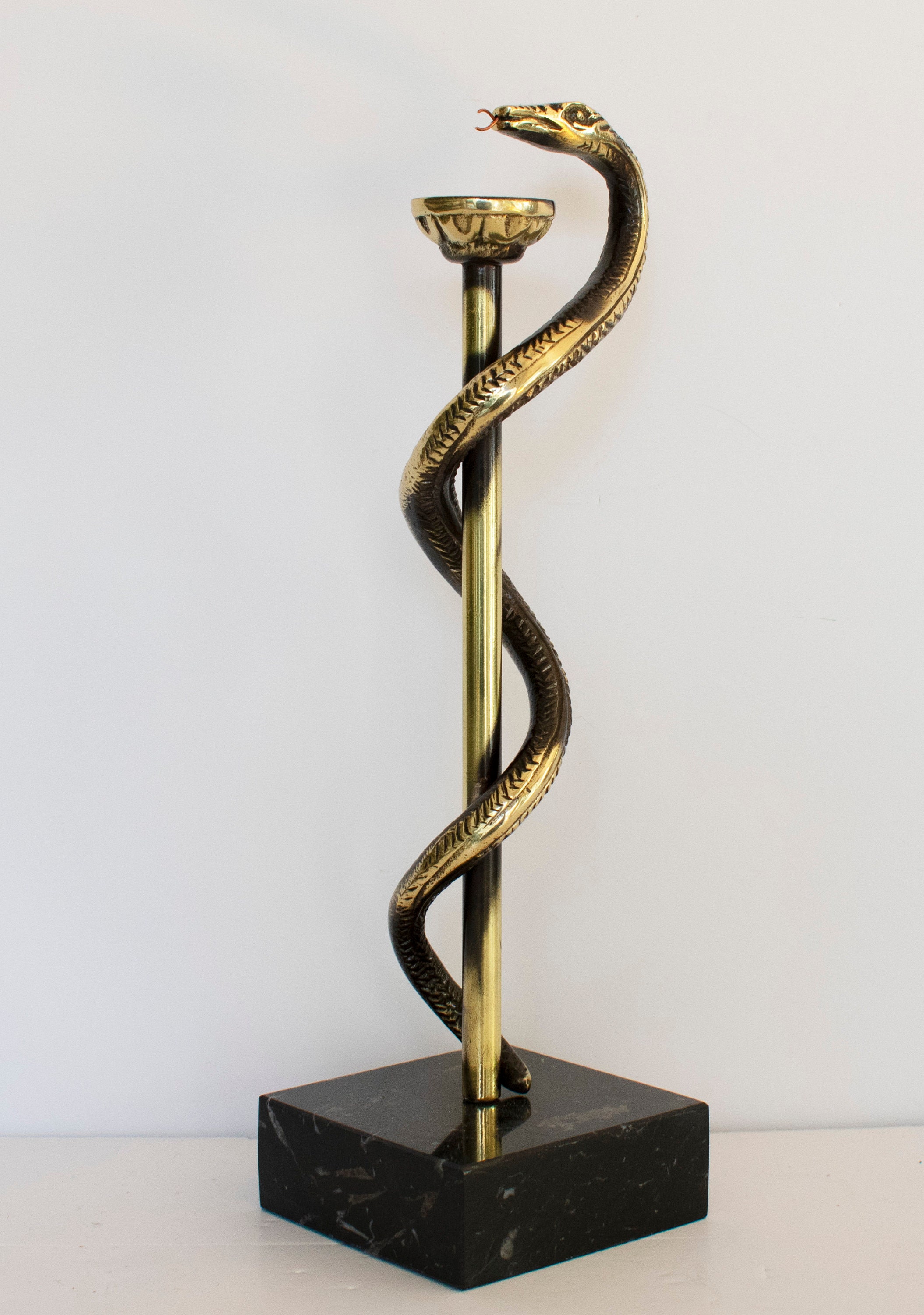 Rod of Asclepius Serpent-entwined Rod Wielded by the God - Etsy