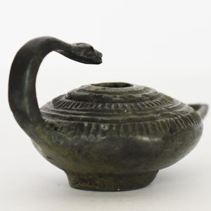 Bronze Oil Lamp - Octopus Design With Snake - Ancient Greek ...