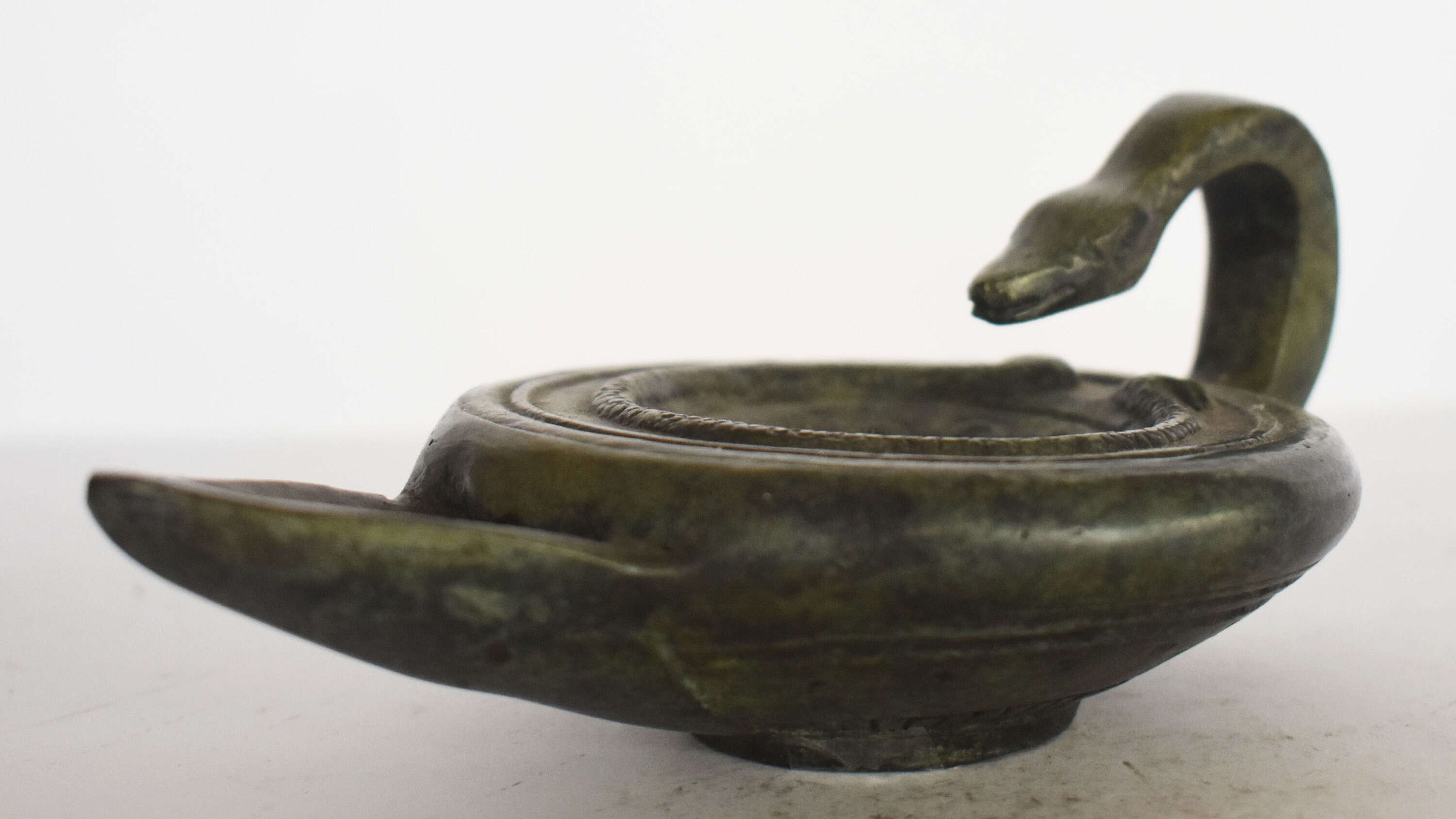 Bronze Oil Lamp Octopus Design With Snake Ancient Greek | Etsy