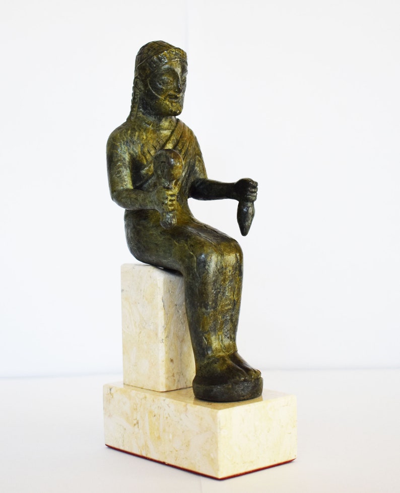 Zeus Lykaios -enthroned, Holds the Thunderbolt - From Lycosura, the ...