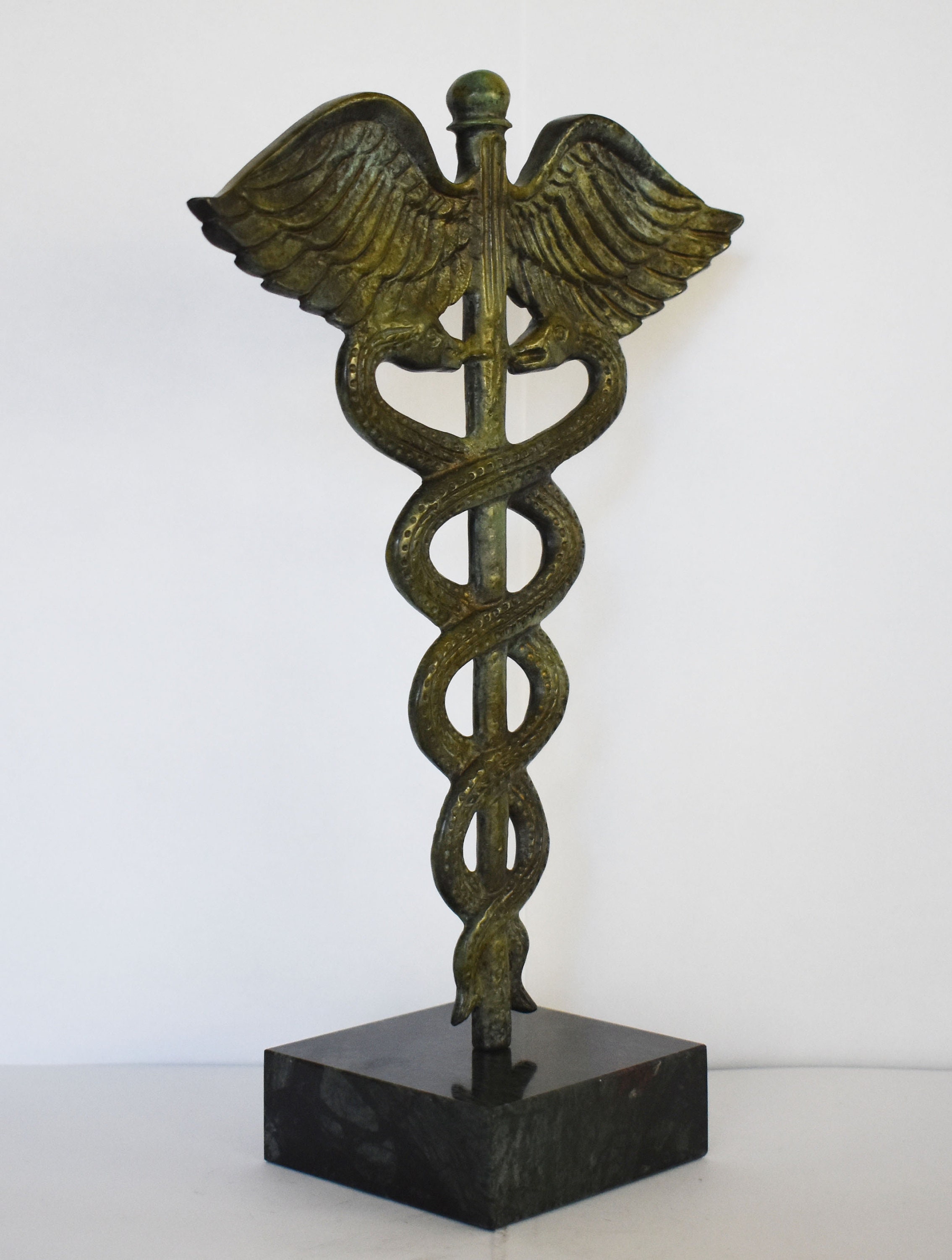 Caduceus Symbol of God Hermes Mercury Short Staff Entwined | Etsy