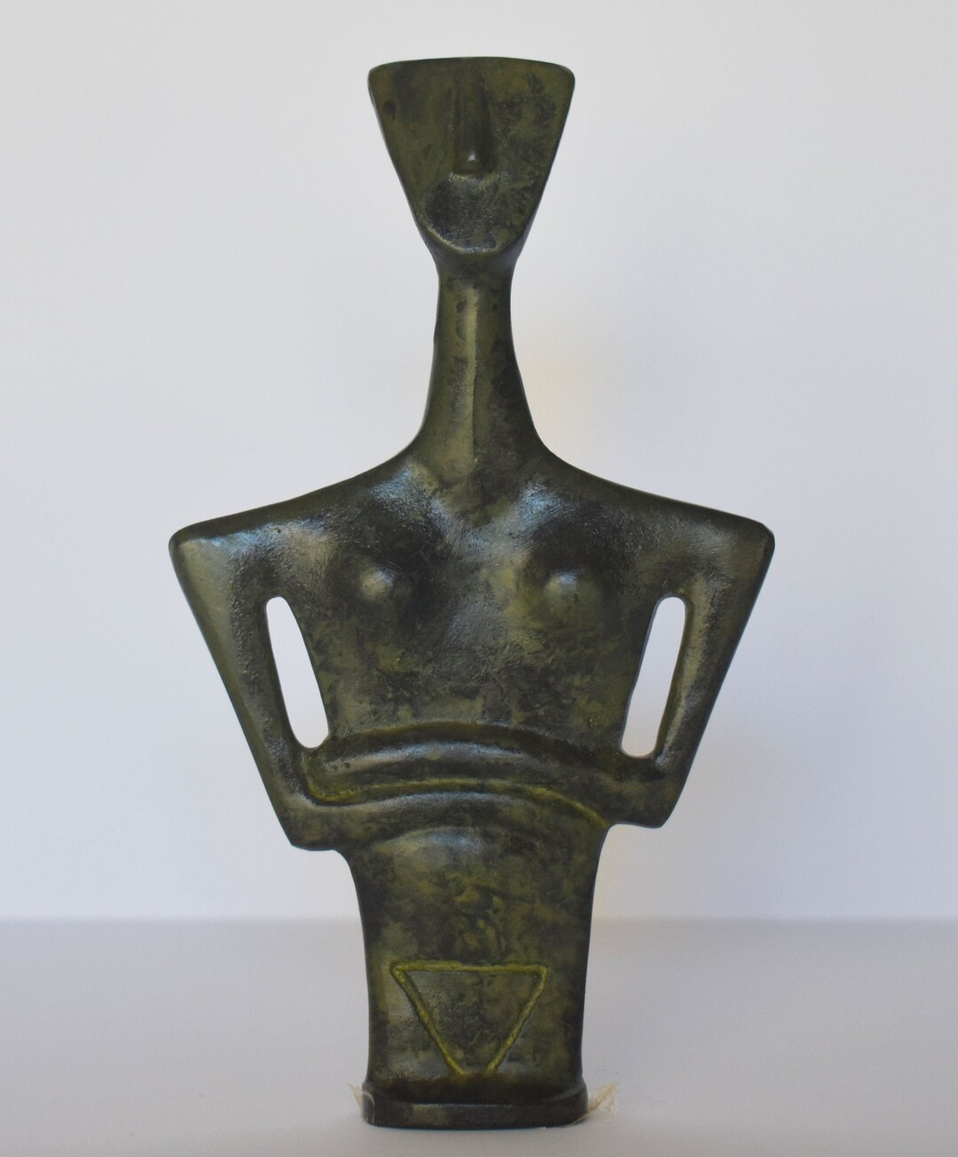 Cycladic Female Figurine Head - From Keros Island - Pure Bronze Statue ...