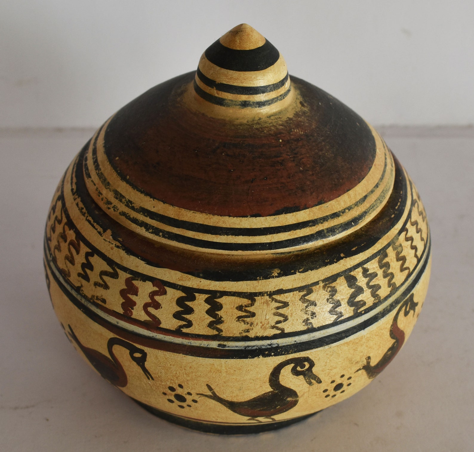 Pyxis Vase Cylindrical Box Birds Motif Symbol of - Etsy