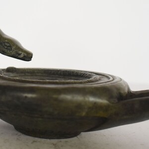 Bronze Oil Lamp - Octopus Design With Snake - Ancient Greek ...