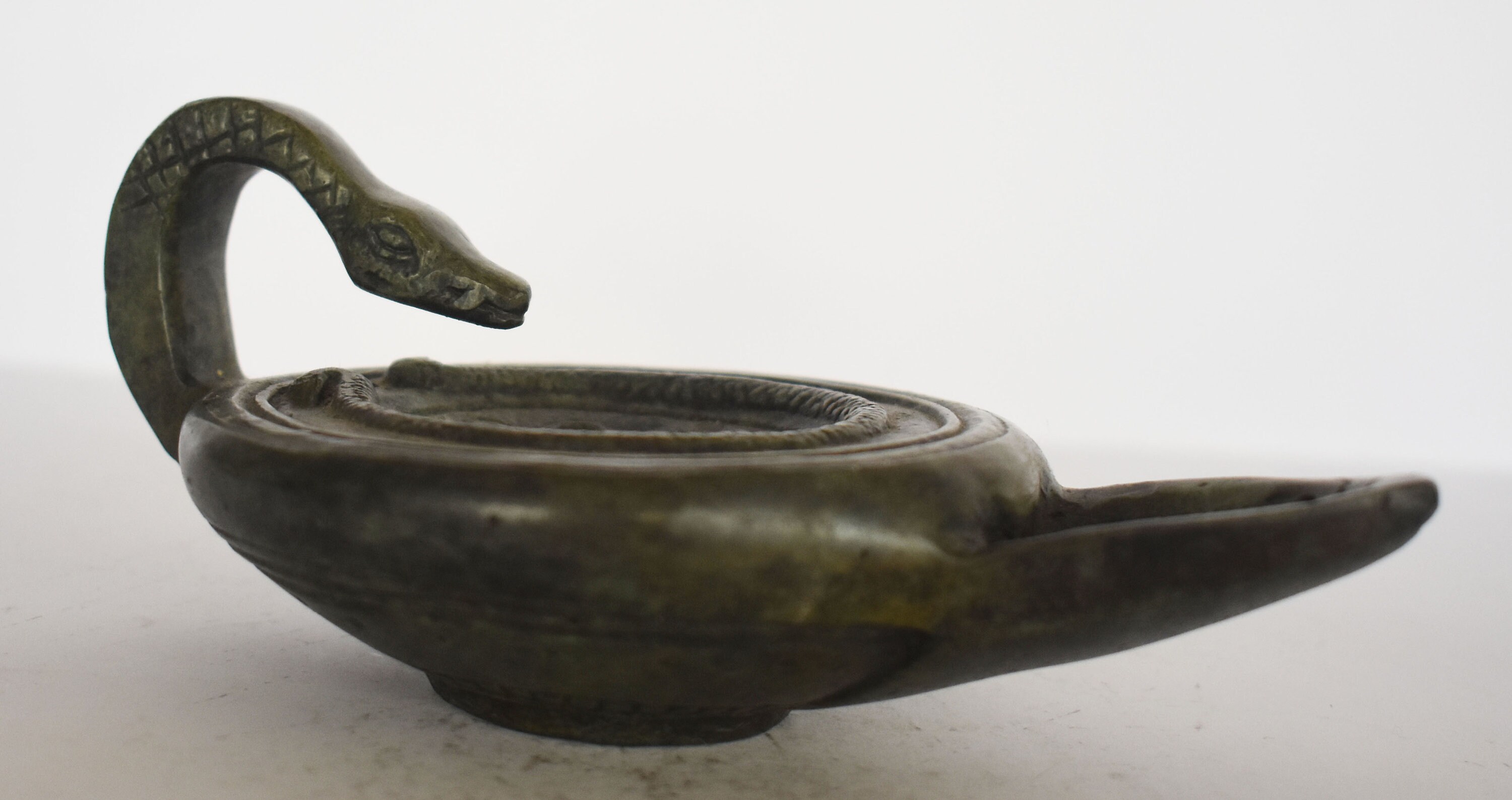 Bronze Oil Lamp Octopus Design With Snake Ancient Greek | Etsy