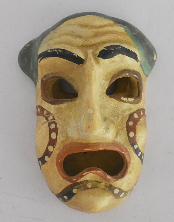 Ancient Greek Theatrical Mask Tragedy Yellow Clay 500 BC - Etsy