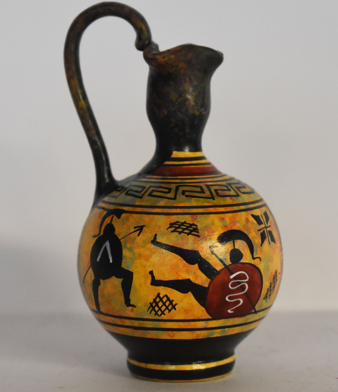 Ancient Greek Vase Warriors and Chariot Miniature Ceramic - Etsy
